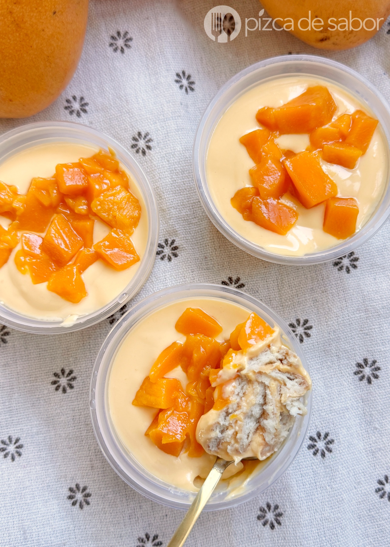 Mini pay de mango y limón - Pizca de Sabor